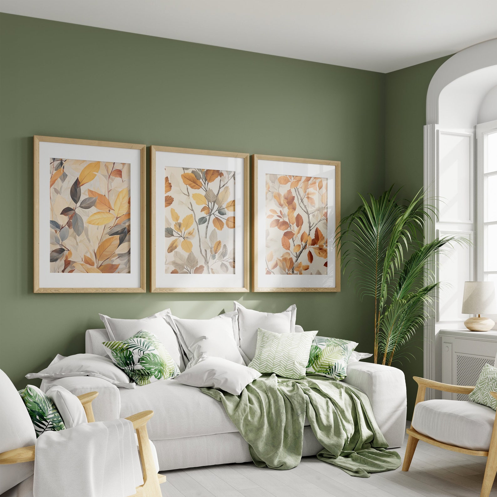 Tryptich Autumn Leaves Print, Instant Download Printable Wall Art, Set ...