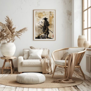 Unique Sumi-e Samurai Poster, Printable Wall Art, Digital Download ...