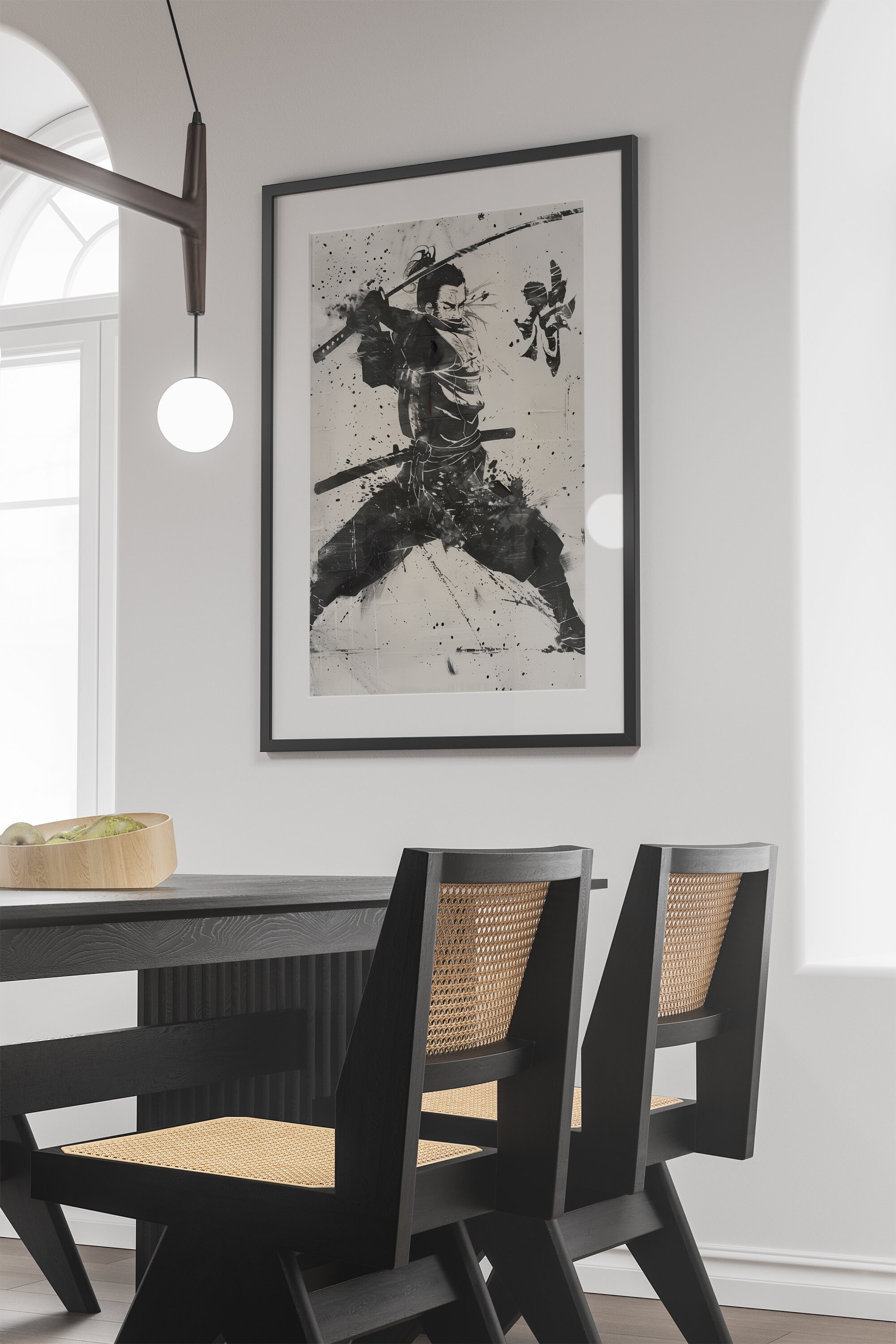 Vintage Samurai Sumi E Print, Digital Download, Printable Wall Art ...