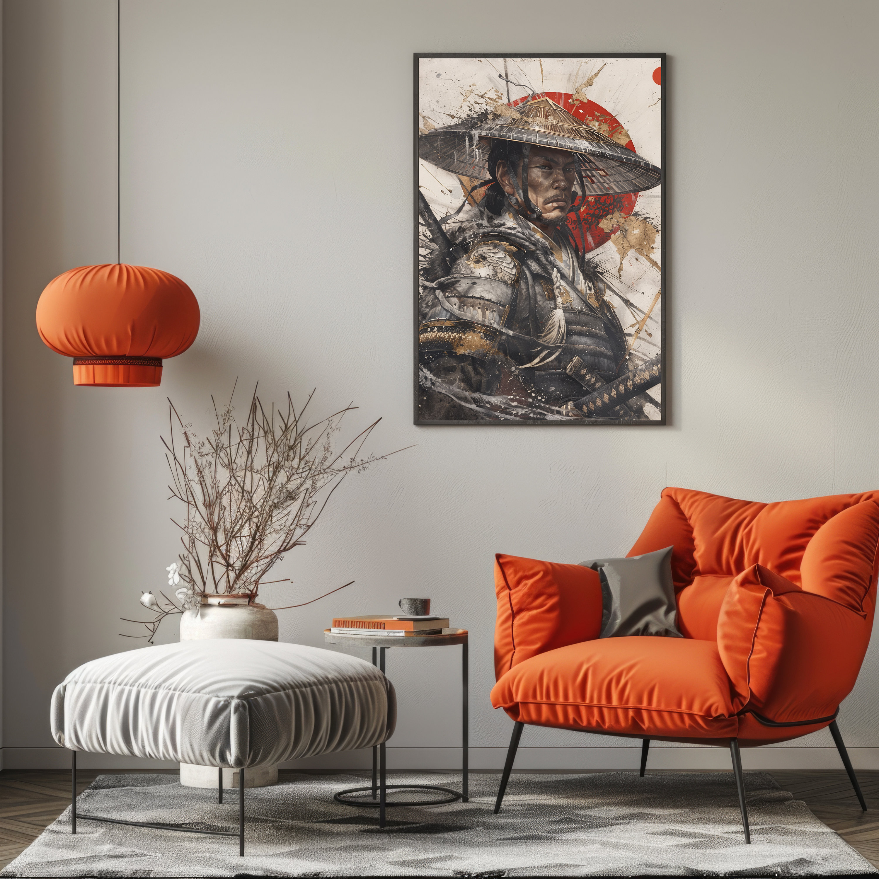 Modern Samurai Warrior Painting, Digital Download, Printable Wall Art ...