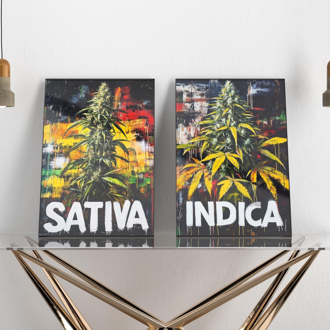 Diptych Cannabis Pop Art Print, Digital Download, Printable Wall Art ...