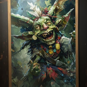 Dark Fantasy Goblin Poster, Printable Wall Art Digital Download ...