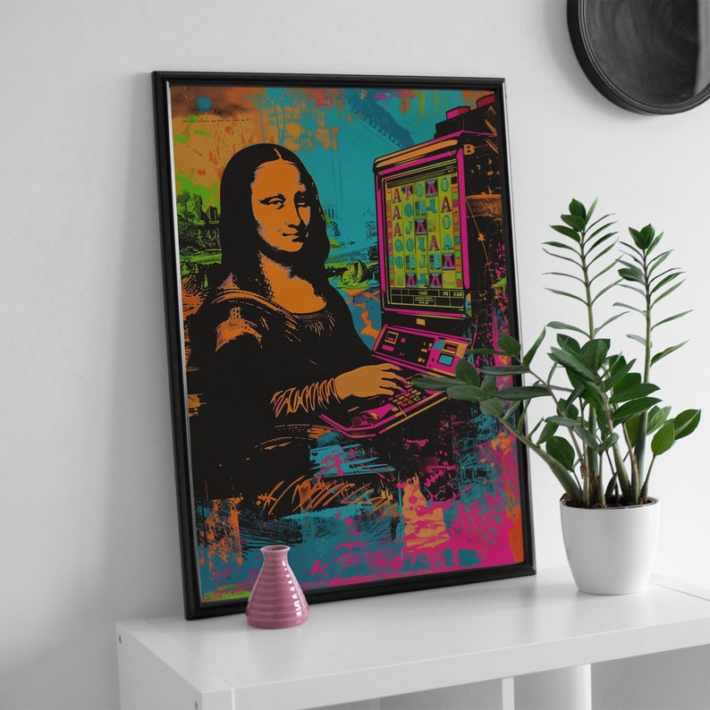 Mona Lisa Satire Pop Art Poster, Printable Wall Art, Instant Download ...