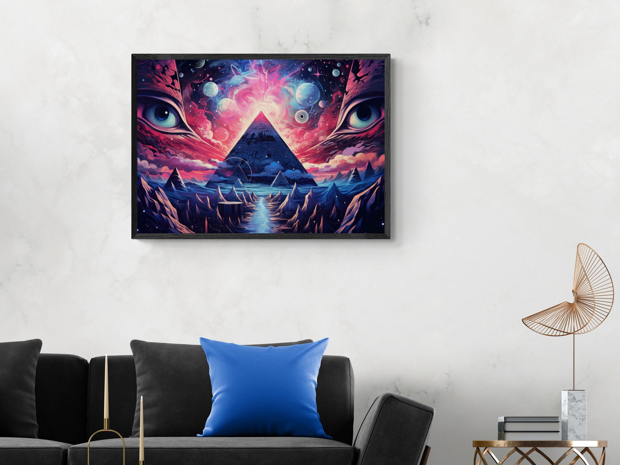 Masonic Pyramid Print, Instant Download, Evil Eyes of Providence Art ...