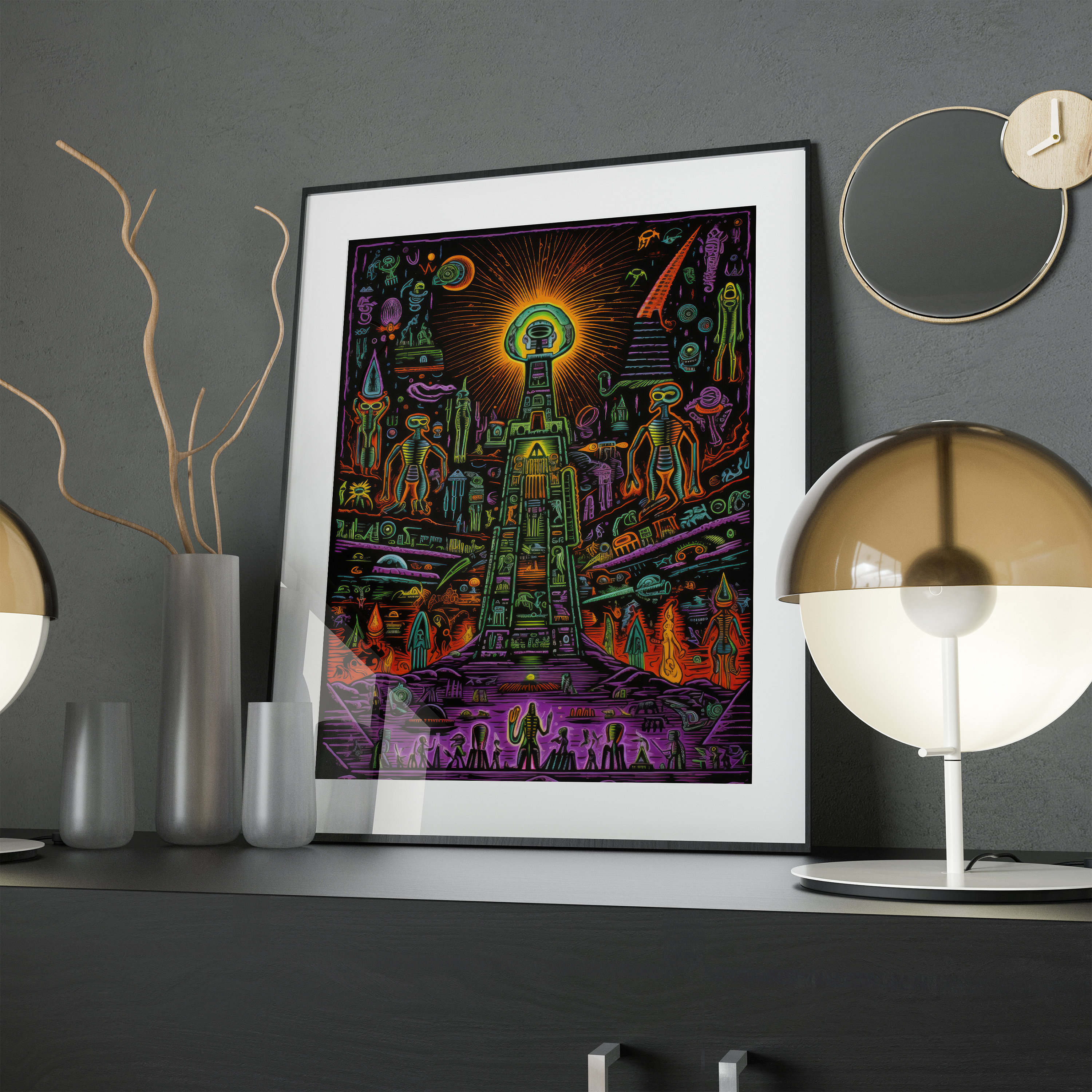 Trippy Ancient Alien Technology Illustration, Digital Download ...