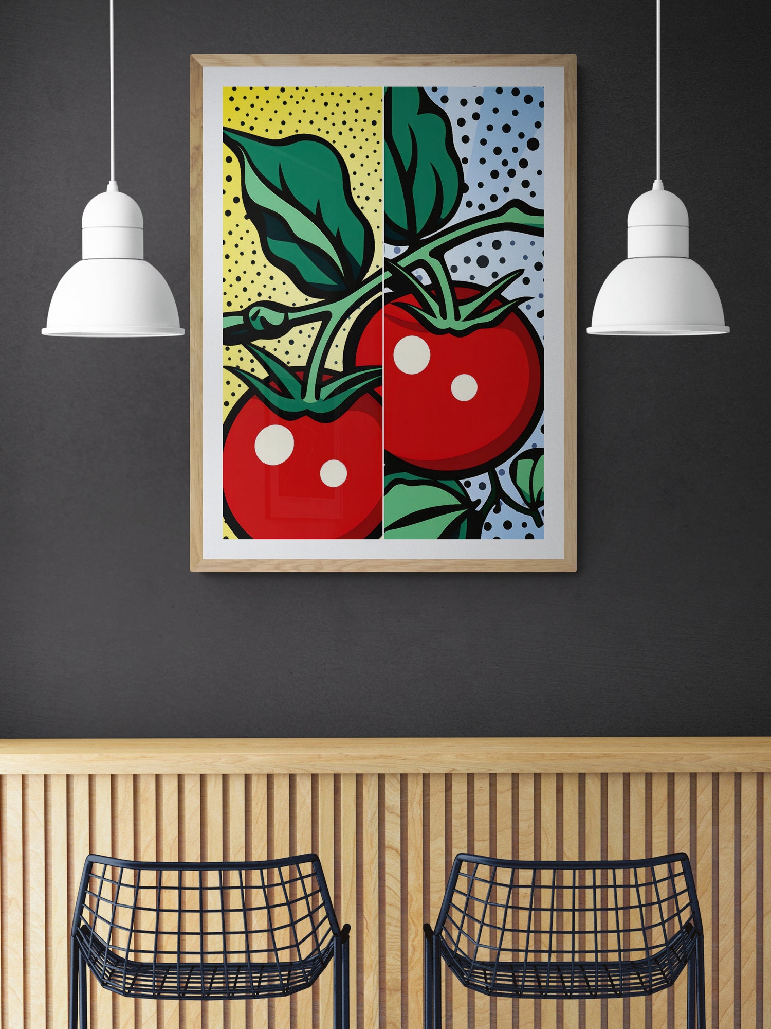 Cherry Tomato Pop Art Poster, Printable Wall Art, Retro Pop Art Print ...