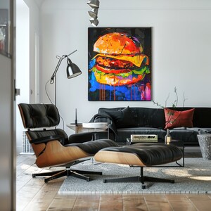 Colorful Burger Poster, Printable Wall Art, Instant Download, Unique ...