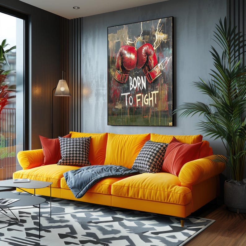 Born to Fight: Retro Boxing Poster, Digital Download, Printable Wall ...