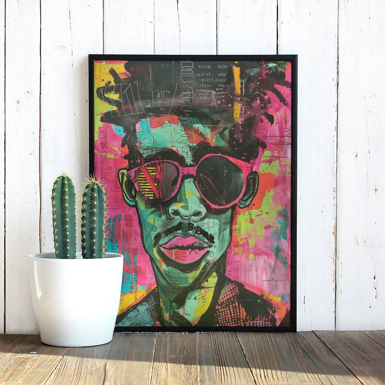 Colorful Pop Art Portrait, Trendy Printable Wall Art, Digital Download ...