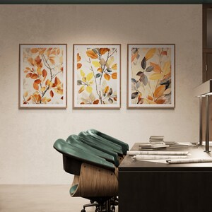 Tryptich Autumn Leaves Print, Instant Download Printable Wall Art, Set ...