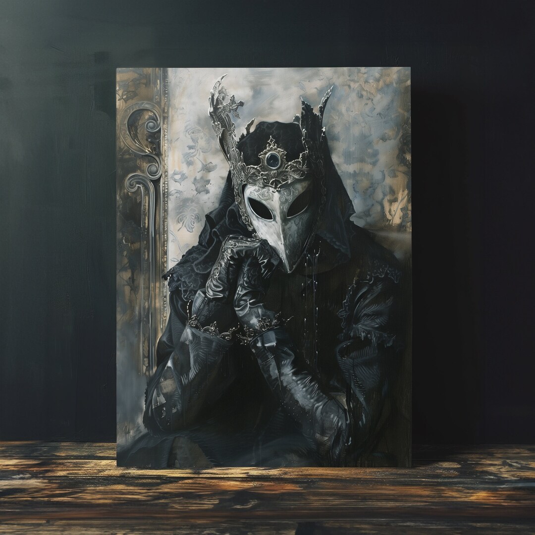 Dark Lord Oil Painting, Printable Wall Art, Instant Download, Moody ...