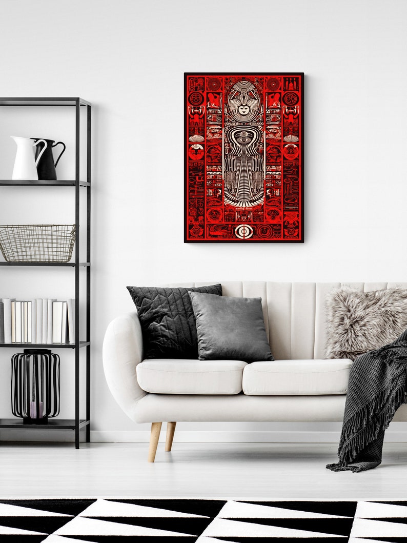 Enigmatic Hieroglyphic Wall Art Print | Printable Art | Ancient Aliens ...