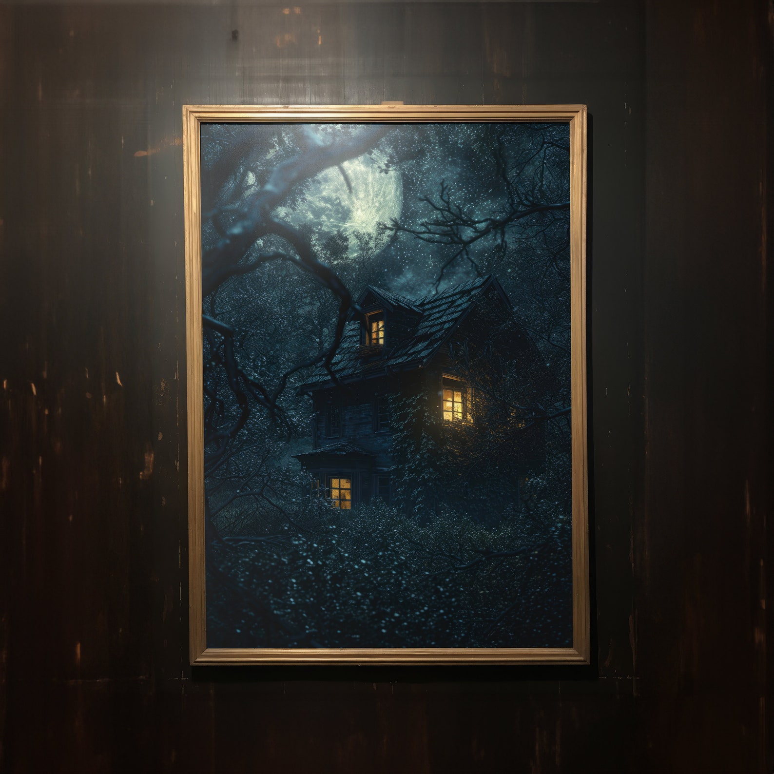 Witchy Cabin in the Woods Poster, Printable Wall Art, Instant Download ...