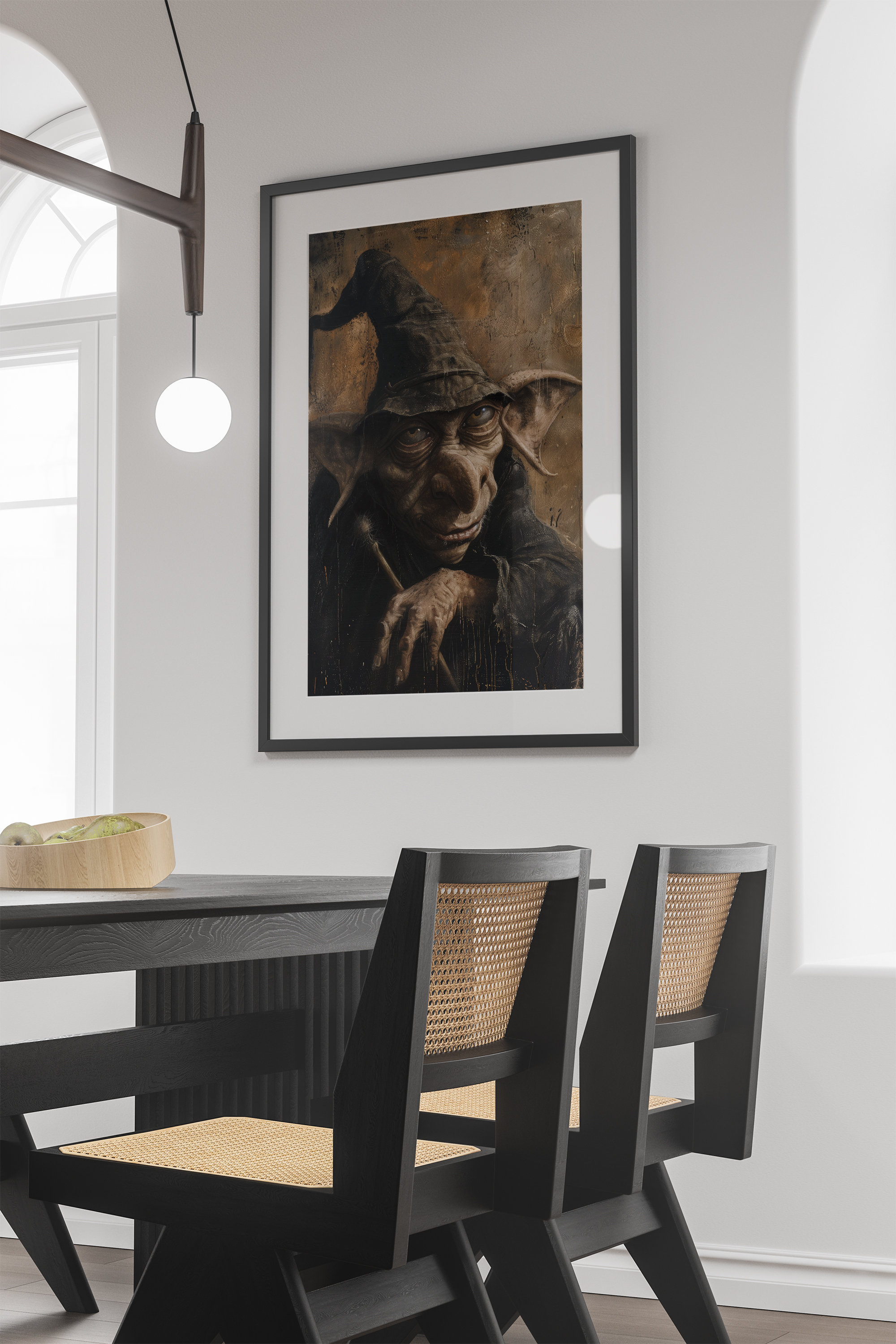 Whimsy House Elf Painting, Printable Wall Art Digital Download, Dark ...
