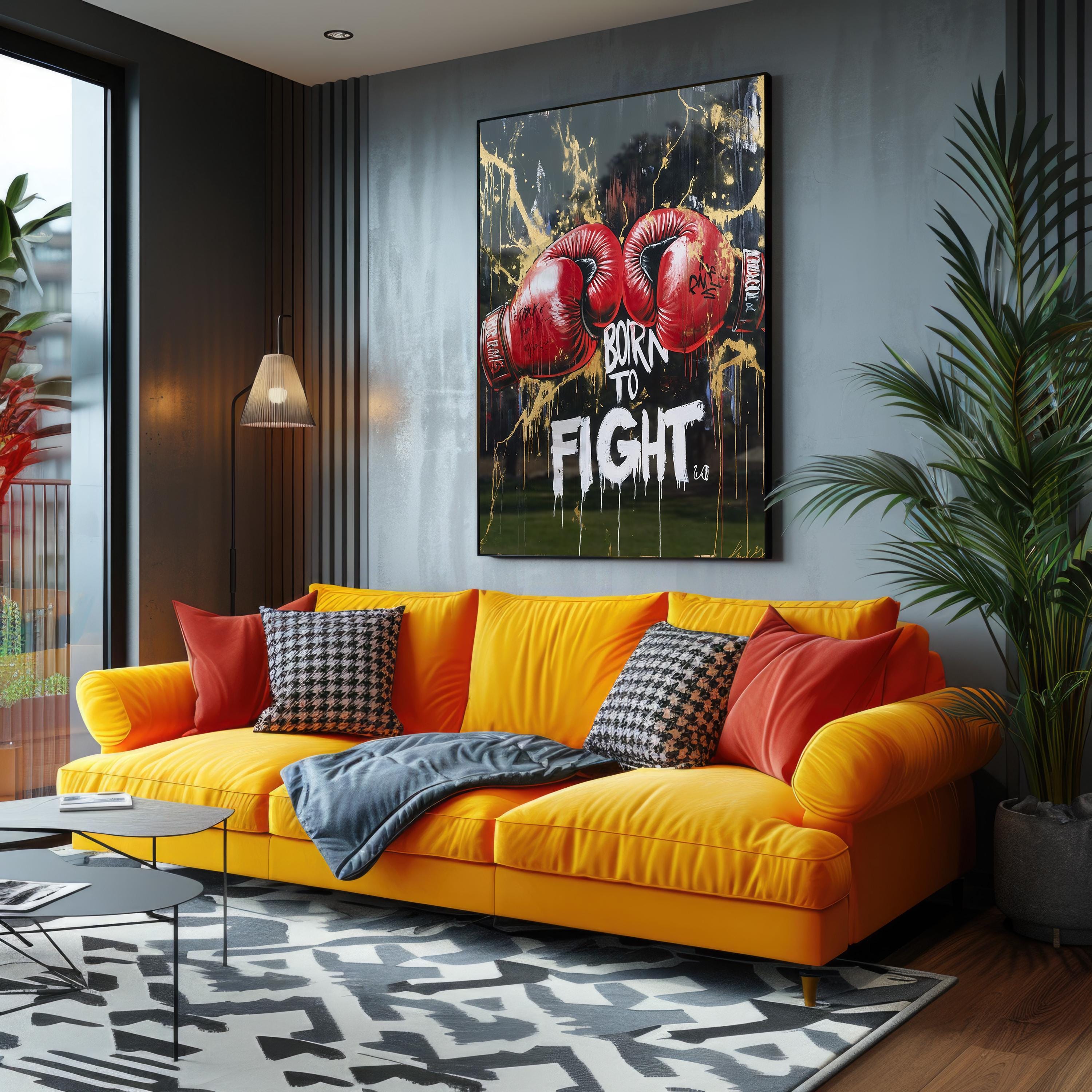 Abstract Boxing Pop Art Print, Digital Download, Trendy Printable Wall ...