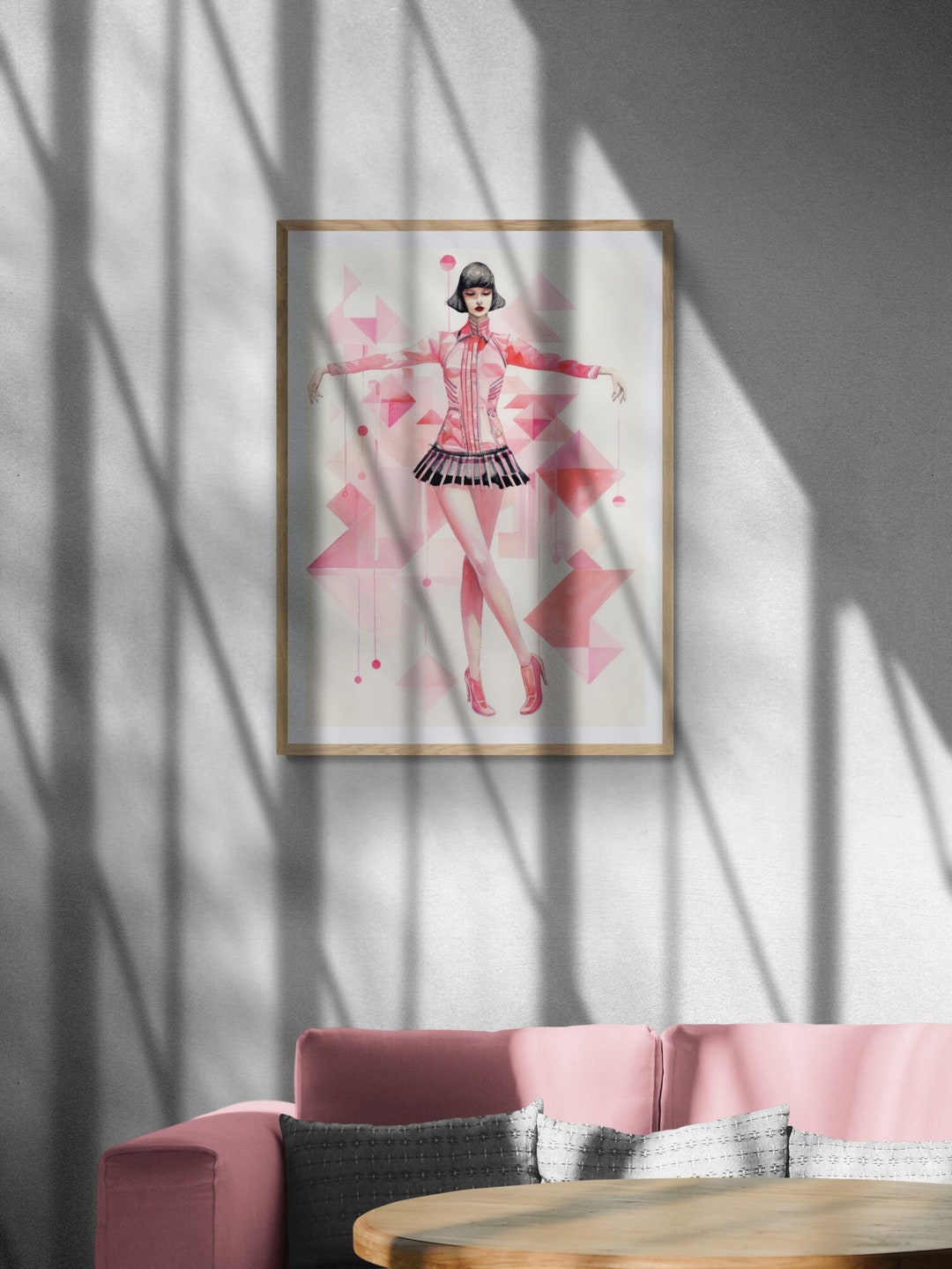 Preppy Pink Dancer Wall Art, Printable Wall Art, Instant Download ...