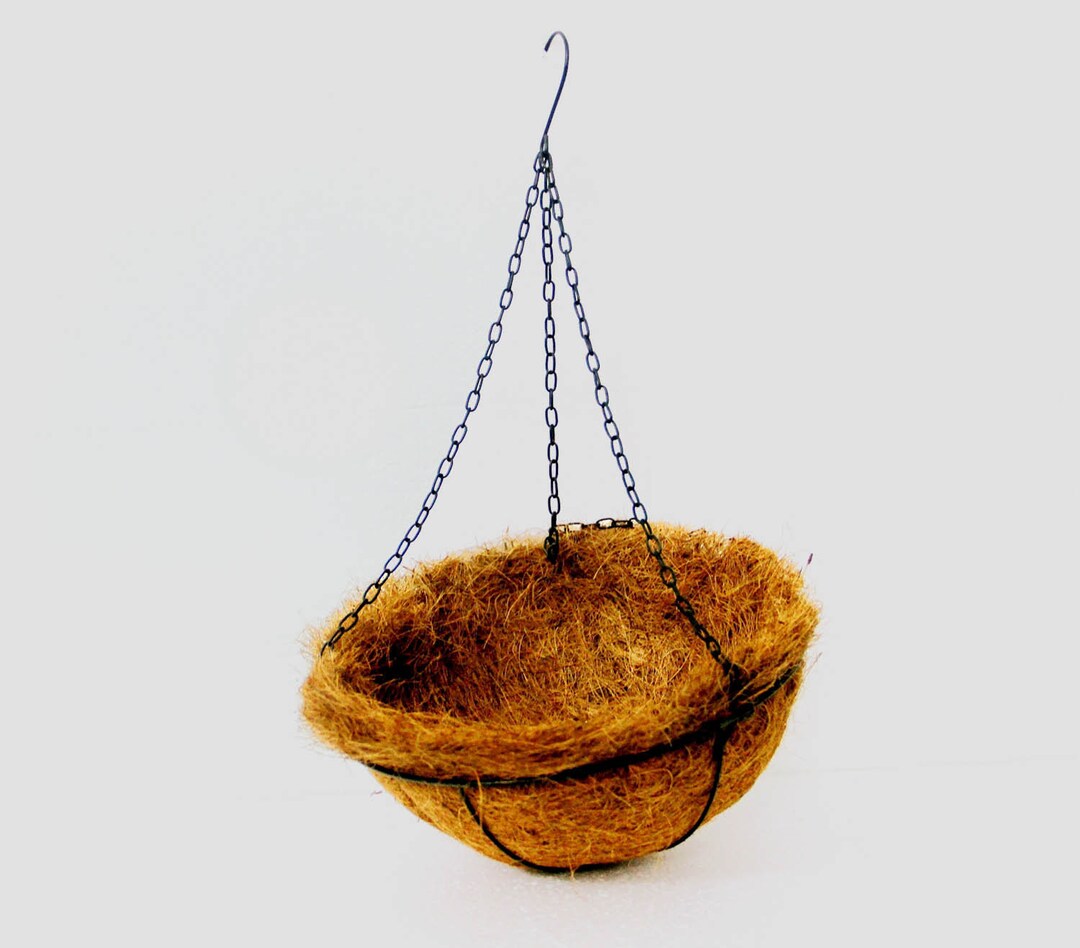Plant Fiber Devon Hanging Basket With Aquasav Coconut Fiber Liner - Etsy