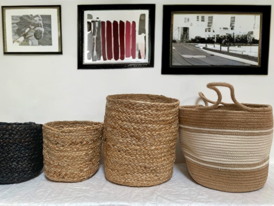 Rustic Farm Baskets Set of 4,woven Storage Basket, Basket Organizer ...