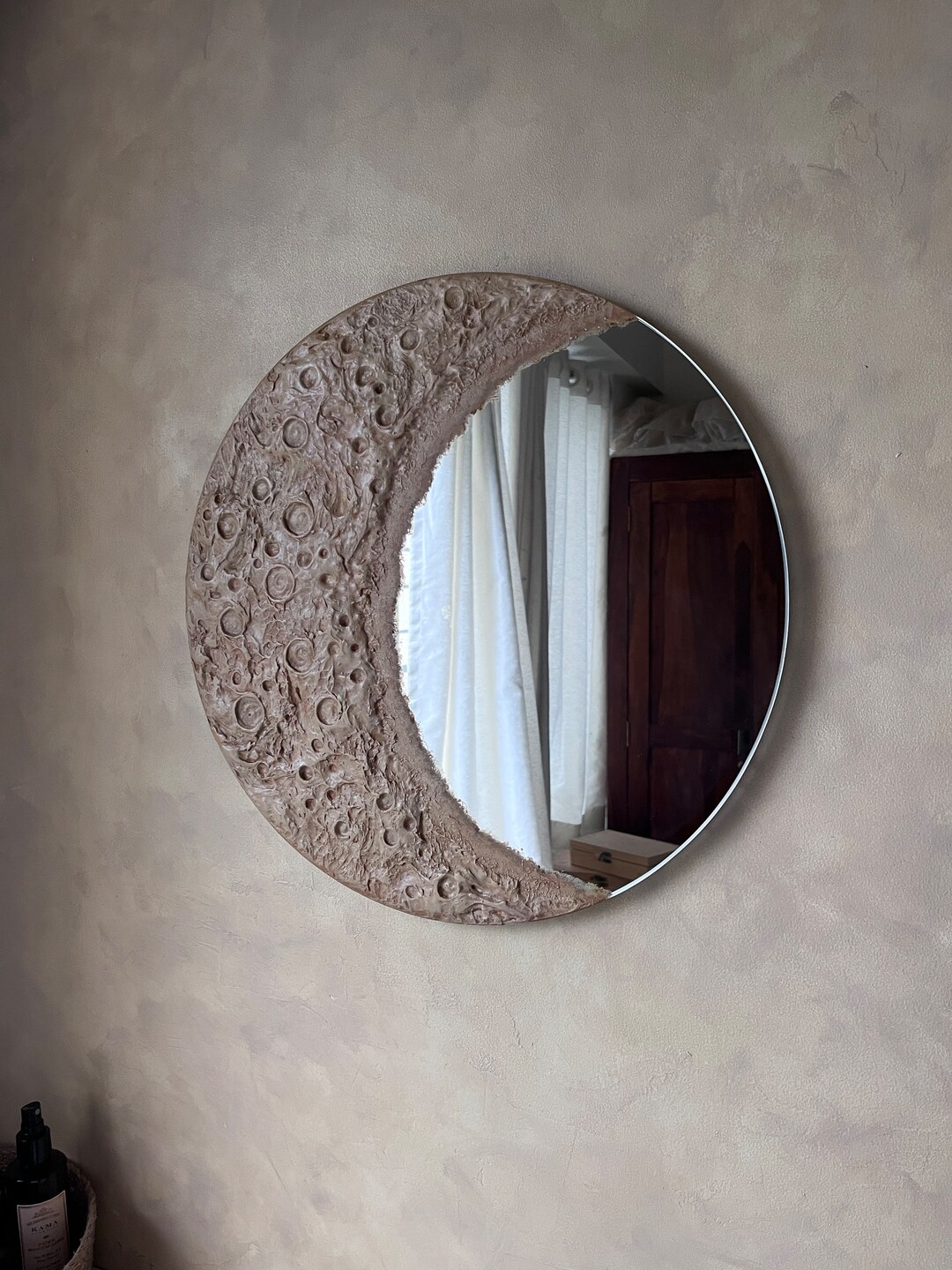 Handmade Moon Mirror Resin Art, Crescent Moon Mirror, Wall Mirror - Etsy