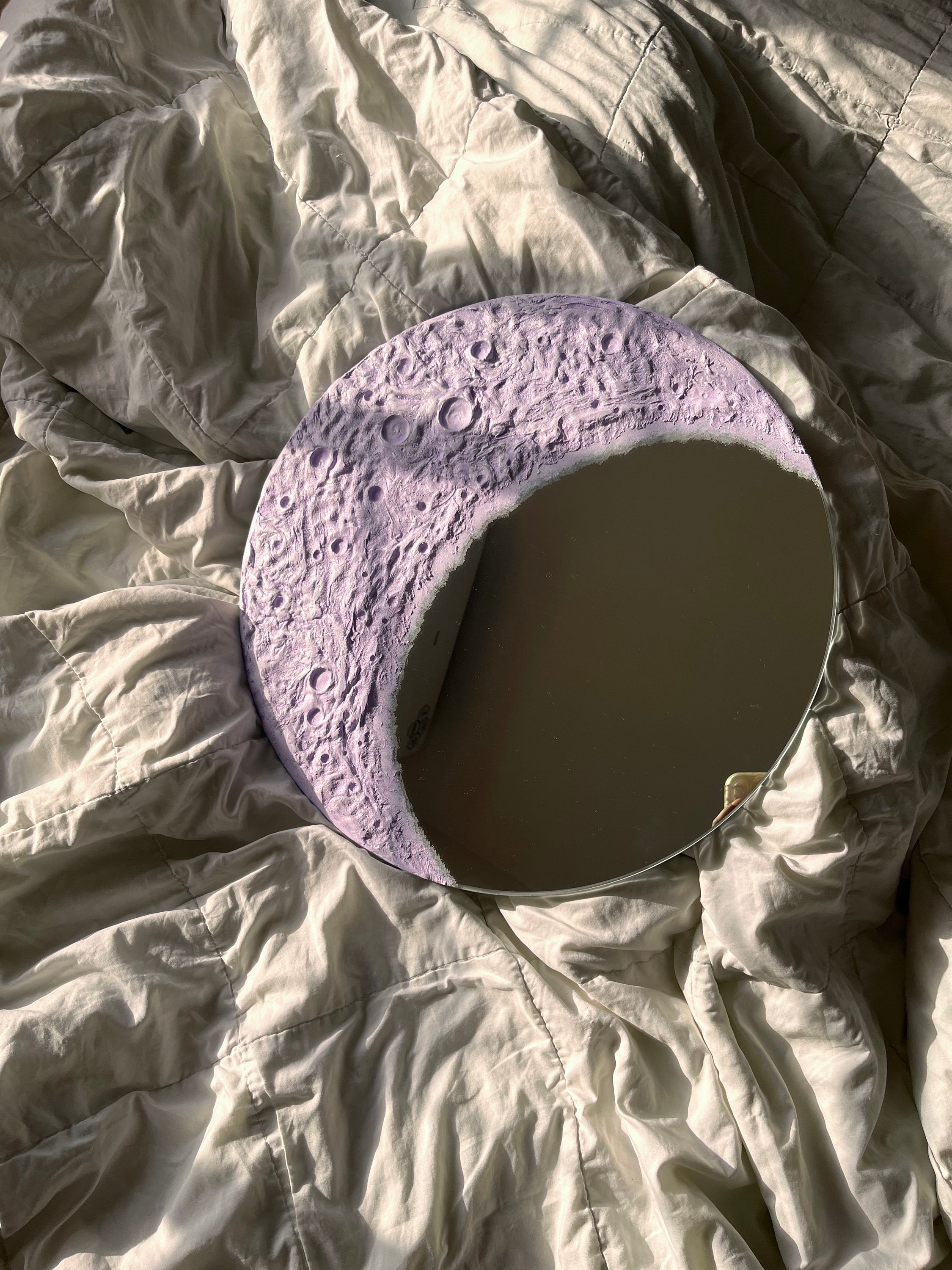 Handmade Moon Mirror Lilac Crescent Moon Mirror Wall Mirror - Etsy