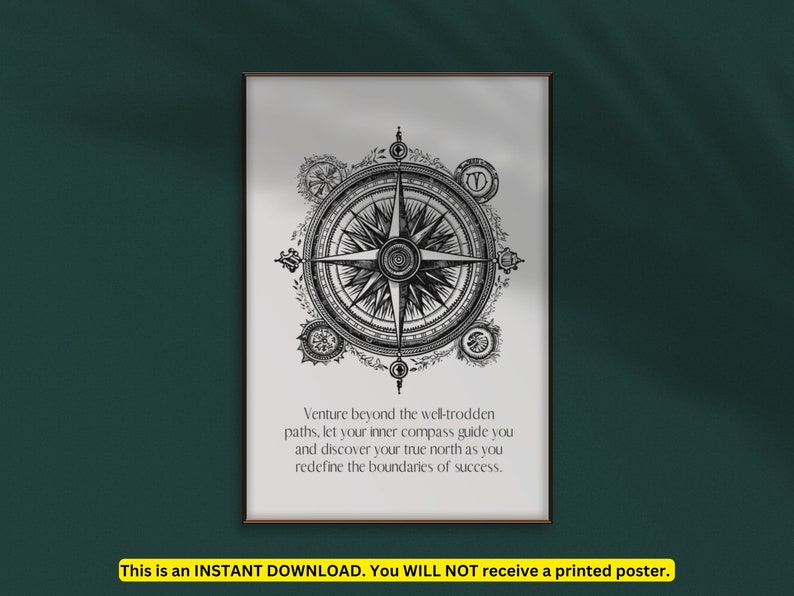 Compass Quote Printable Office Decor Print True North - Etsy Australia