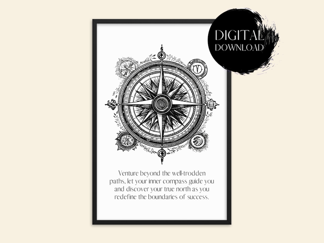 Compass Quote Printable Office Decor Print True North - Etsy Australia