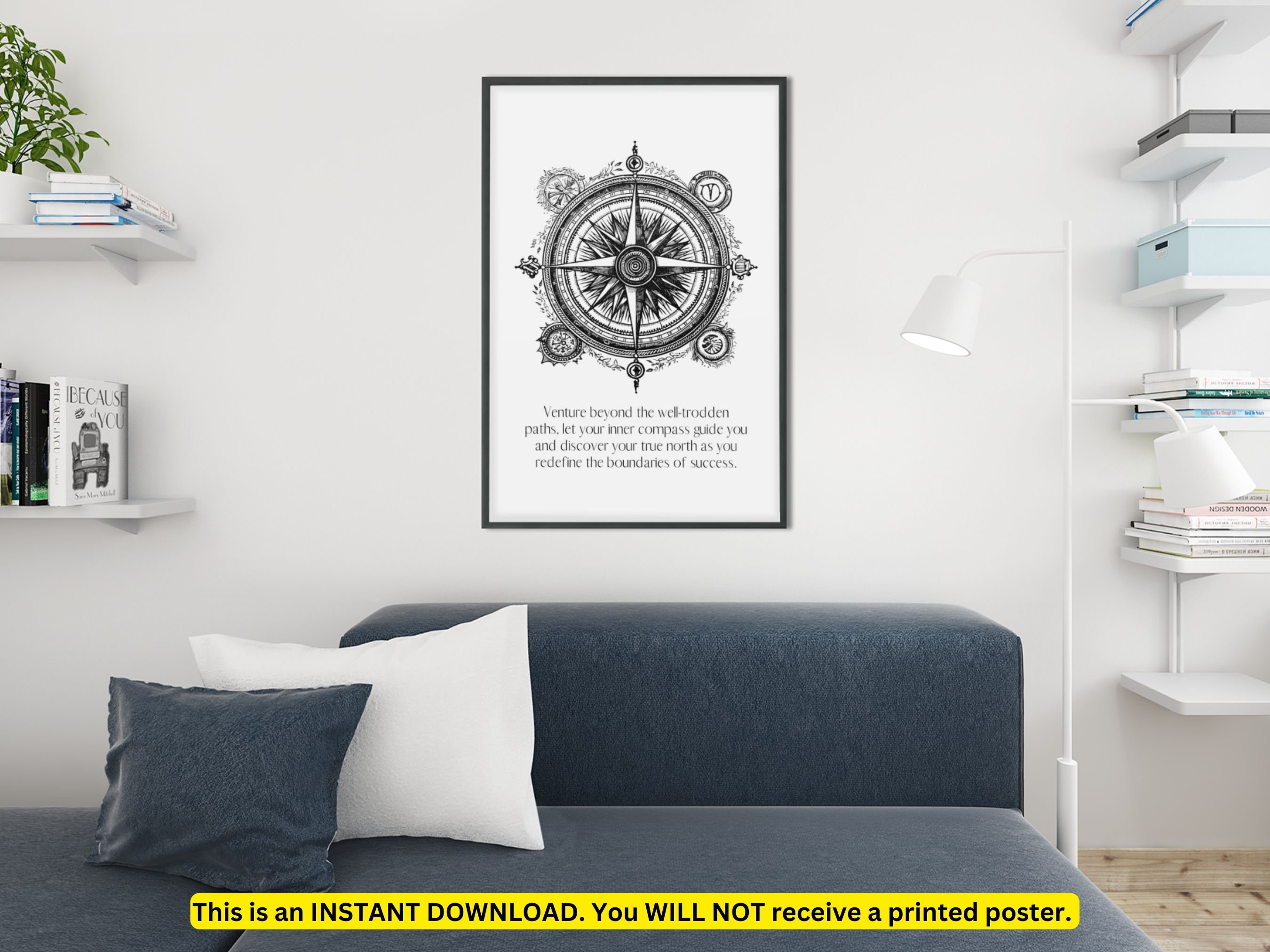 Compass Quote Printable Office Decor Print True North - Etsy Australia