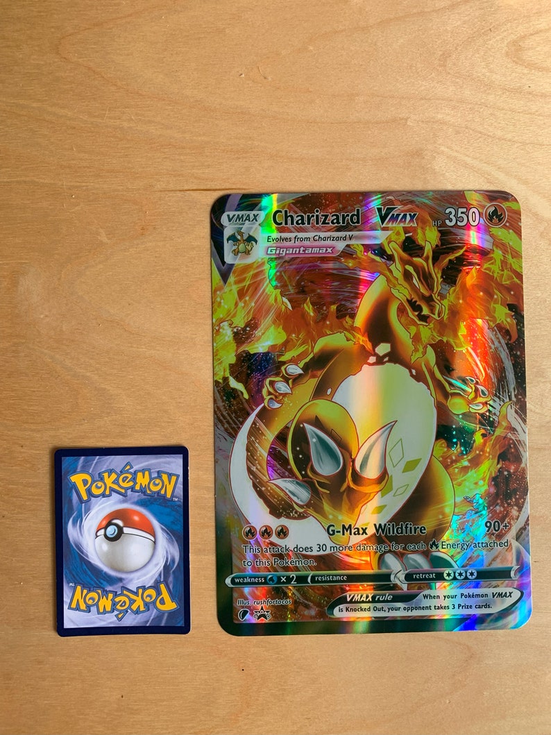 GIANT Pokemon Card Charizard Vmax Design B - Etsy