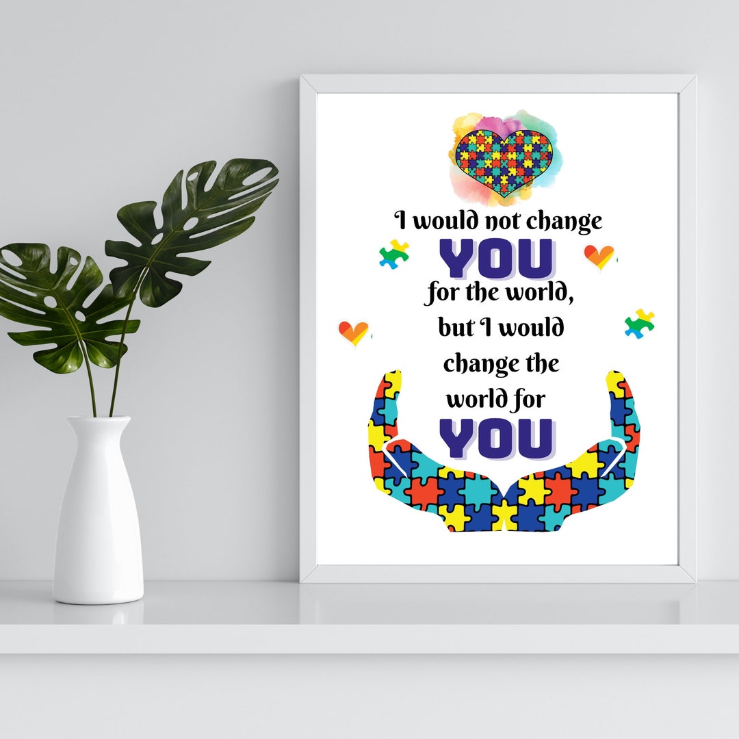 Autism Awareness Quote Print, Inspirational Wall Art (digital Download ...