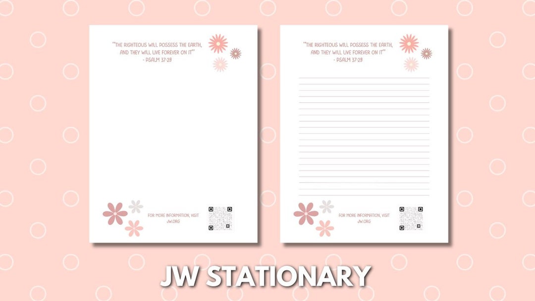 JW Letter Writing Stationary Template (lined and Unlined) (jw Ministry ...