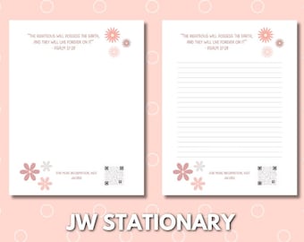 JW Letter Writing Stationary Template (lined and Unlined) (jw Ministry ...