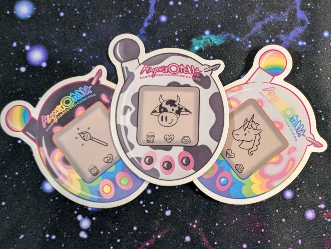Ampstellar Gotcha! Handmade Stickers: Cow, Unicorn, Paintbrush - Etsy