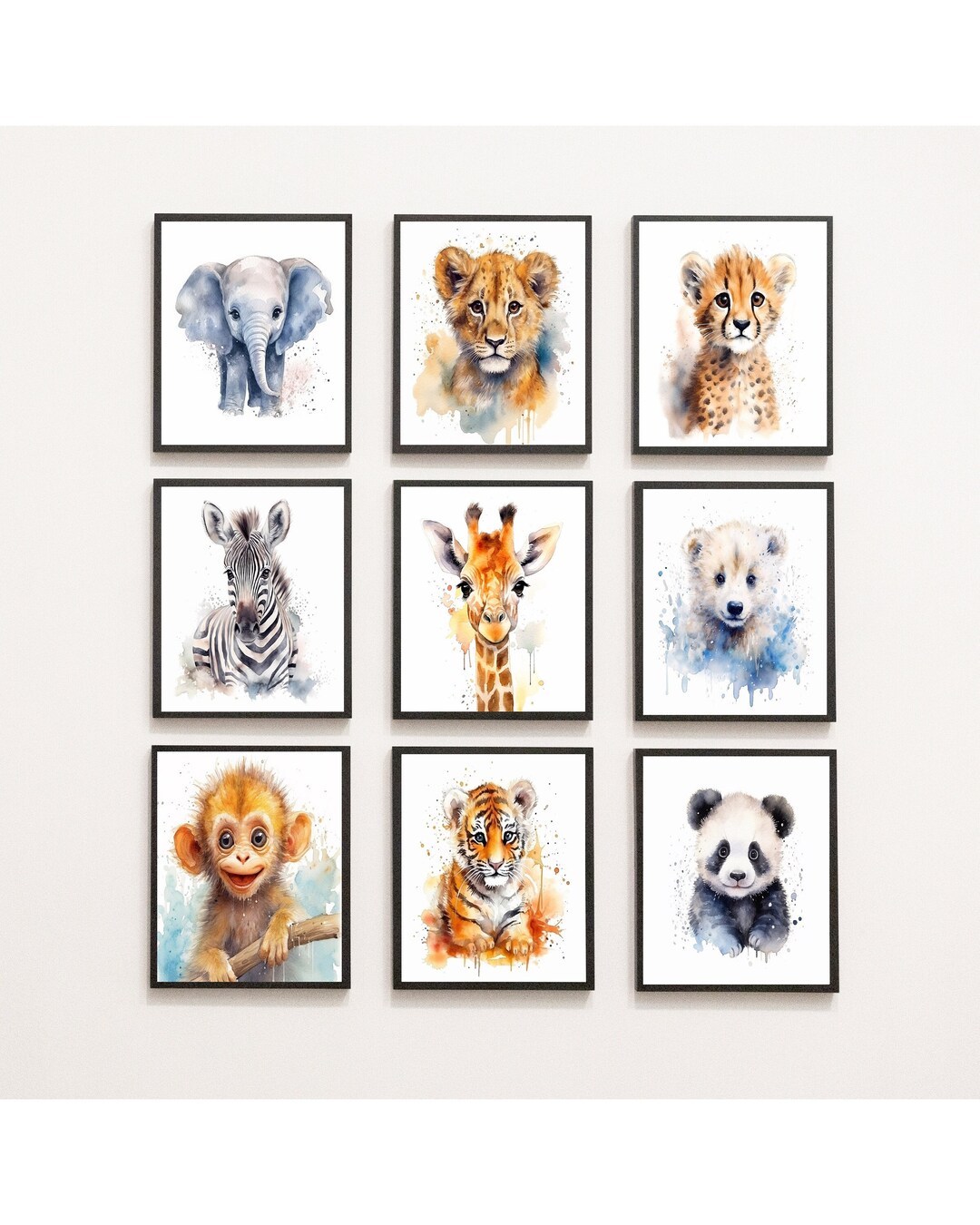Baby Animal Art Printswall Art Setnursery Setdigital - Etsy