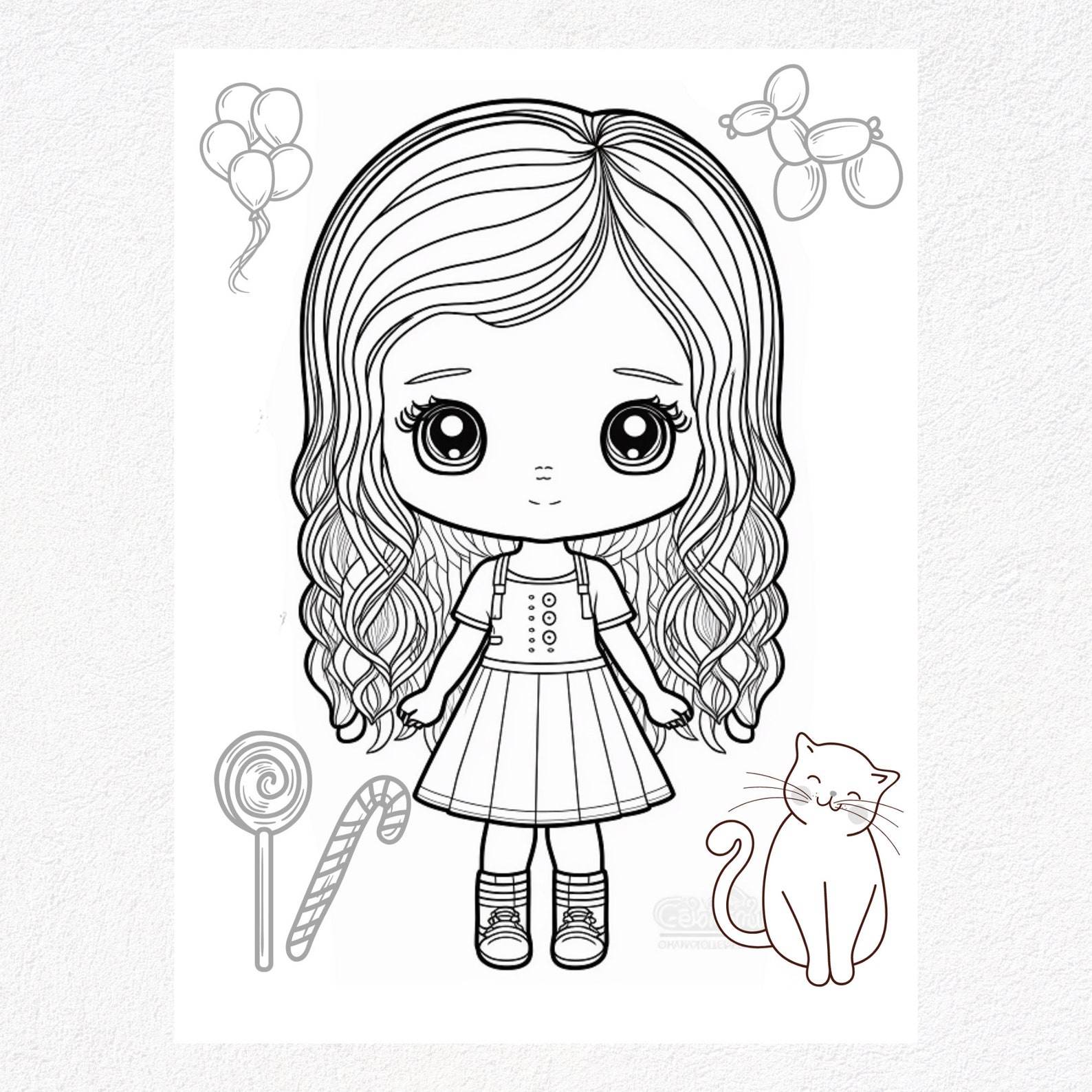 Chibi Girl Coloring Pages | 20 Cute Chibi Coloring Sheets | Instant ...