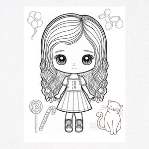 Chibi Girl Coloring Pages | 20 Cute Chibi Coloring Sheets | Instant ...