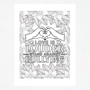 Stop Bullying Coloring Pages: Anti-bullying Activity (PDF) - Etsy