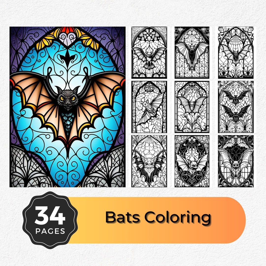 Bats Coloring Sheets Set - 34 Unique Designs for Creative Fun and ...