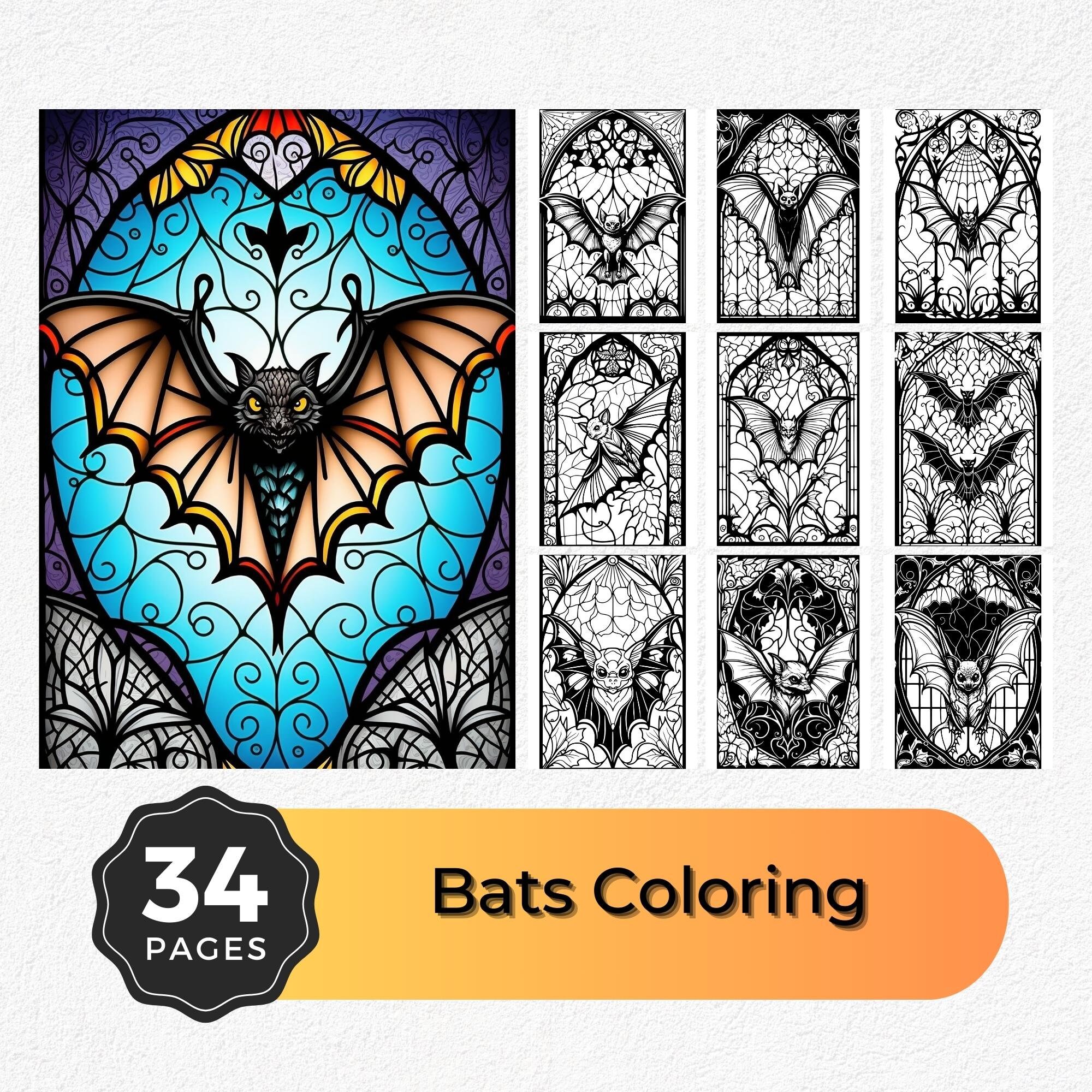 Bats Coloring Sheets Set - 34 Unique Designs for Creative Fun and ...