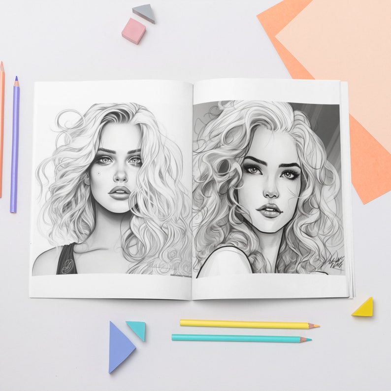 20 Beautiful Women Coloring Pages Digital Download Adult - Etsy