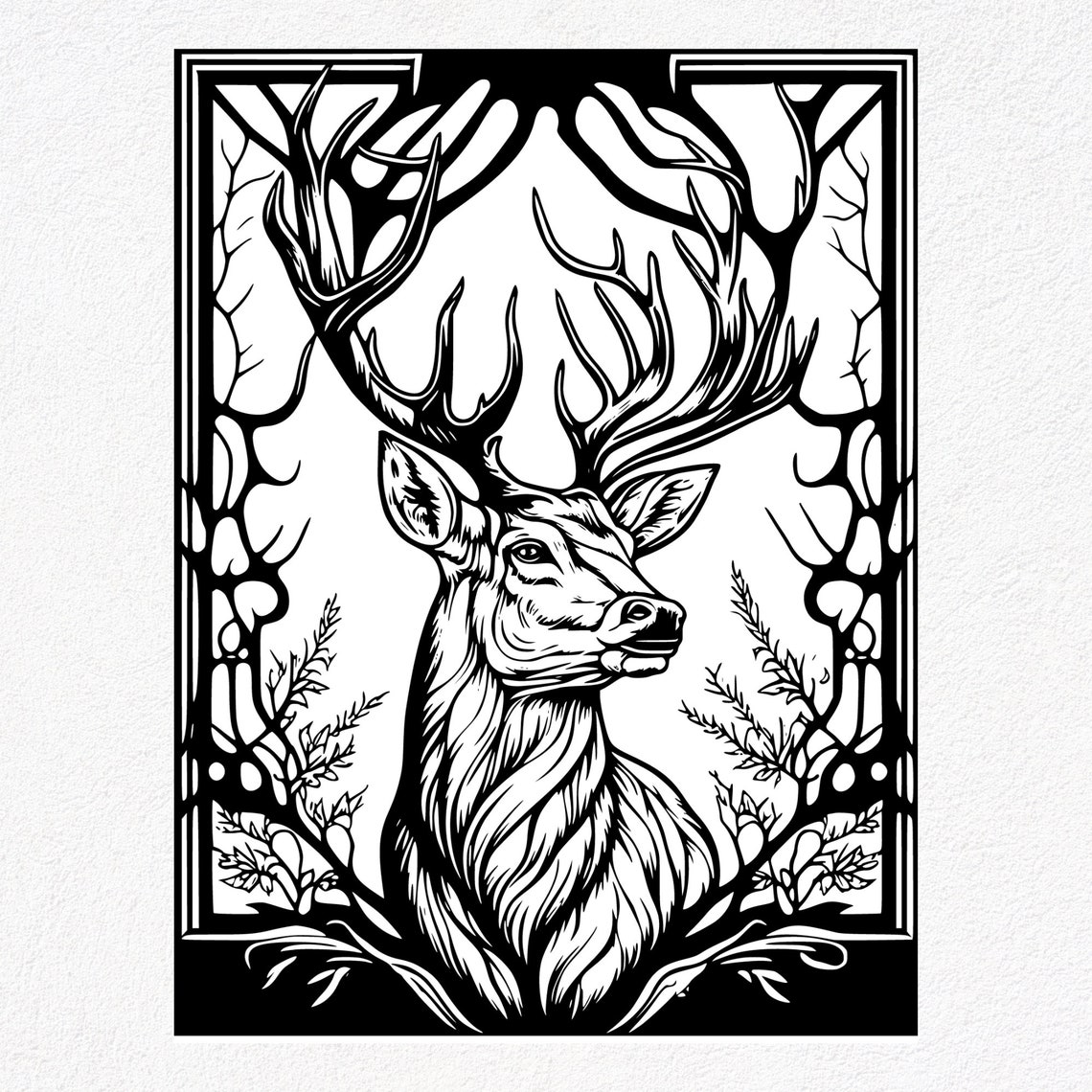 33 Stag Coloring Pages for Adults & Teens, Printable Deer Art, Wildlife ...