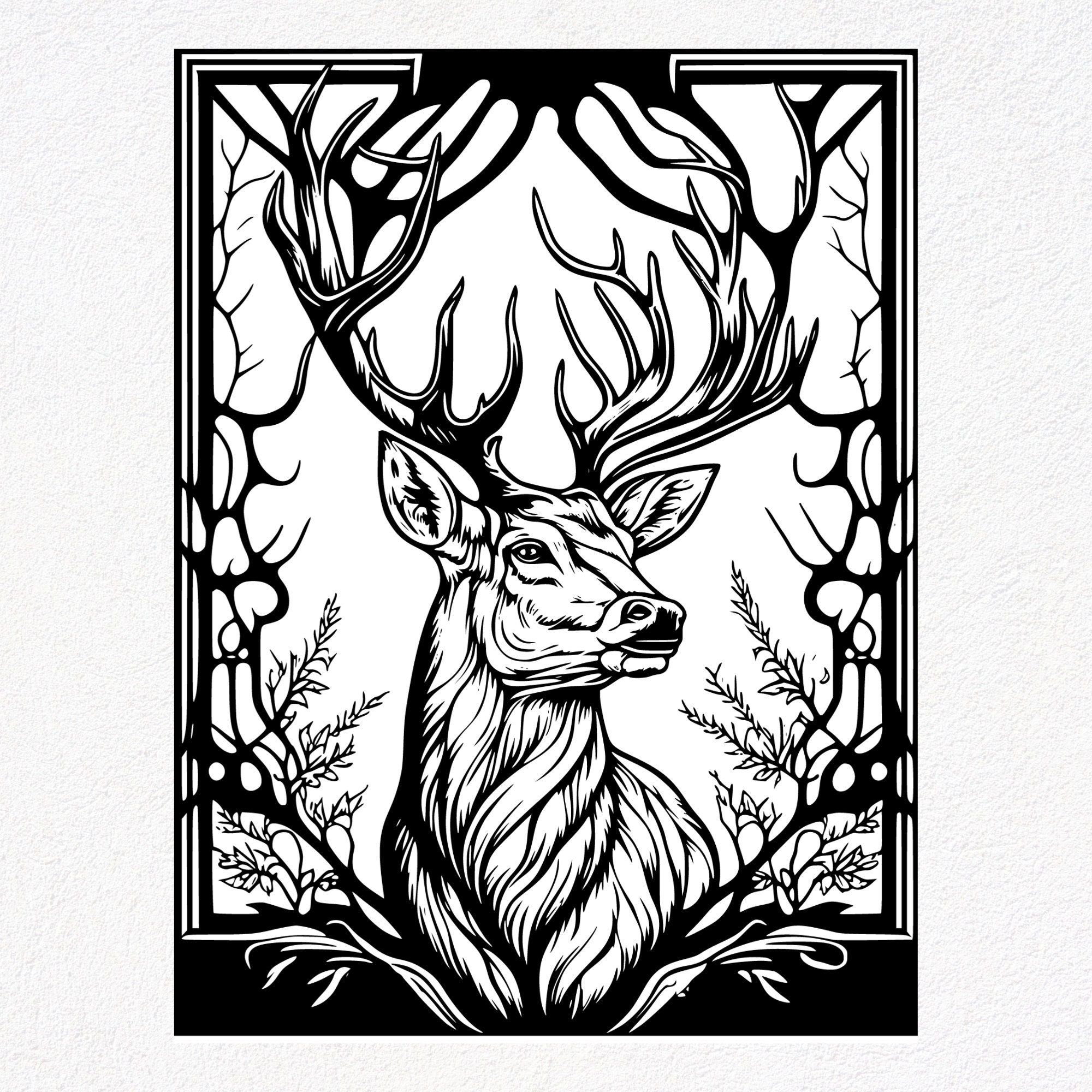 33 Stag Coloring Pages for Adults & Teens, Printable Deer Art, Wildlife ...