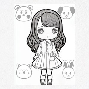 Chibi Girl Coloring Pages | 20 Cute Chibi Coloring Sheets | Instant ...