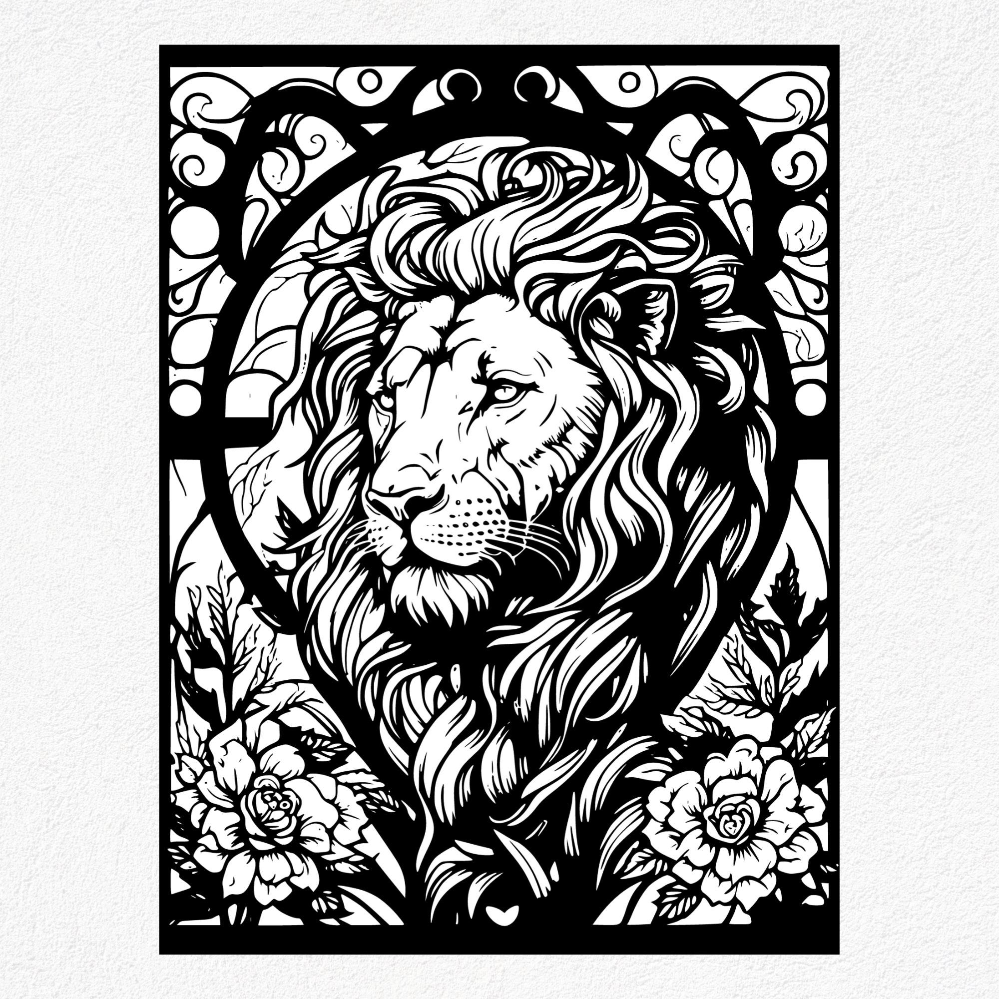 Lion Coloring Pages Set of 22 for Adults and Teens Printable - Etsy