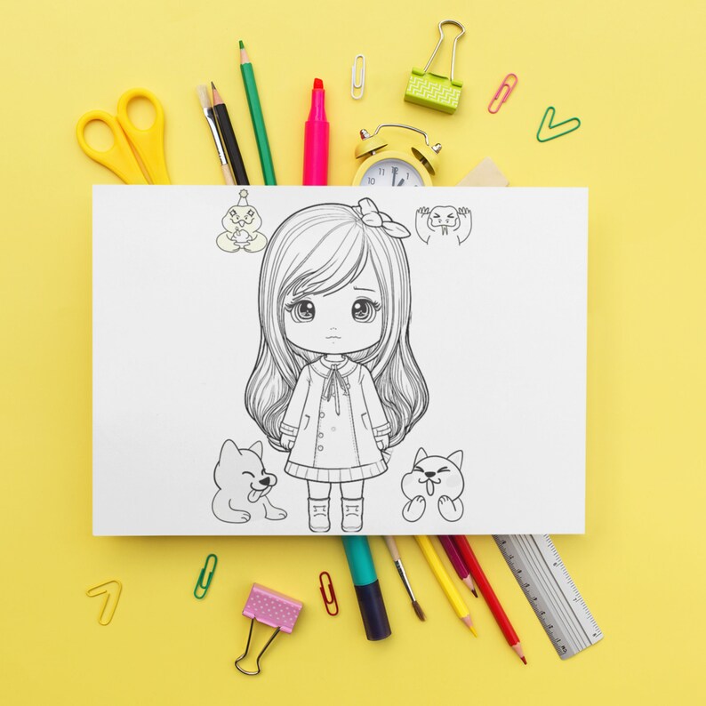 Chibi Girl Coloring Pages 20 Cute Chibi Coloring Sheets - Etsy