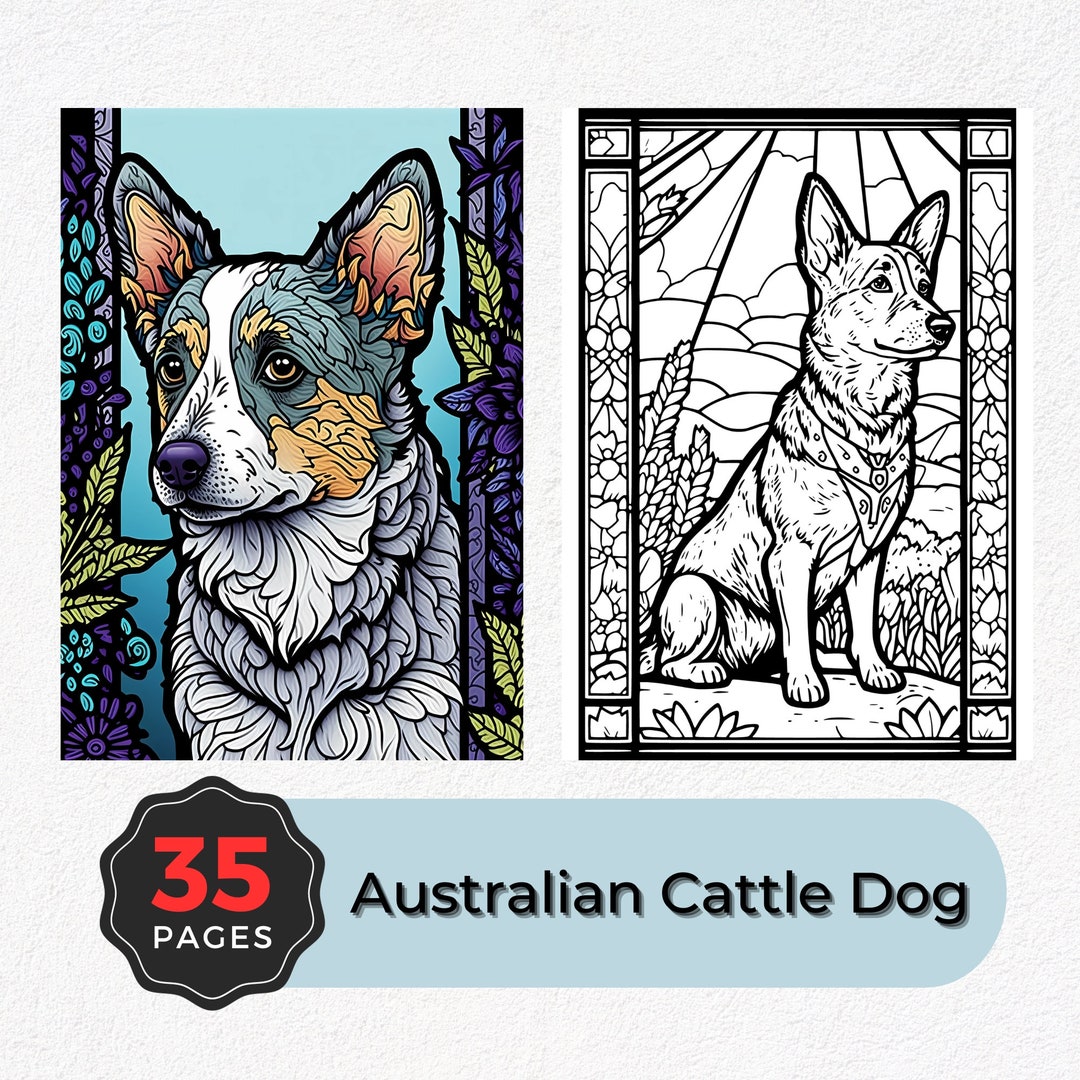 35 Instant Download Australian Cattle Dog Coloring Pages - Ai-designed ...
