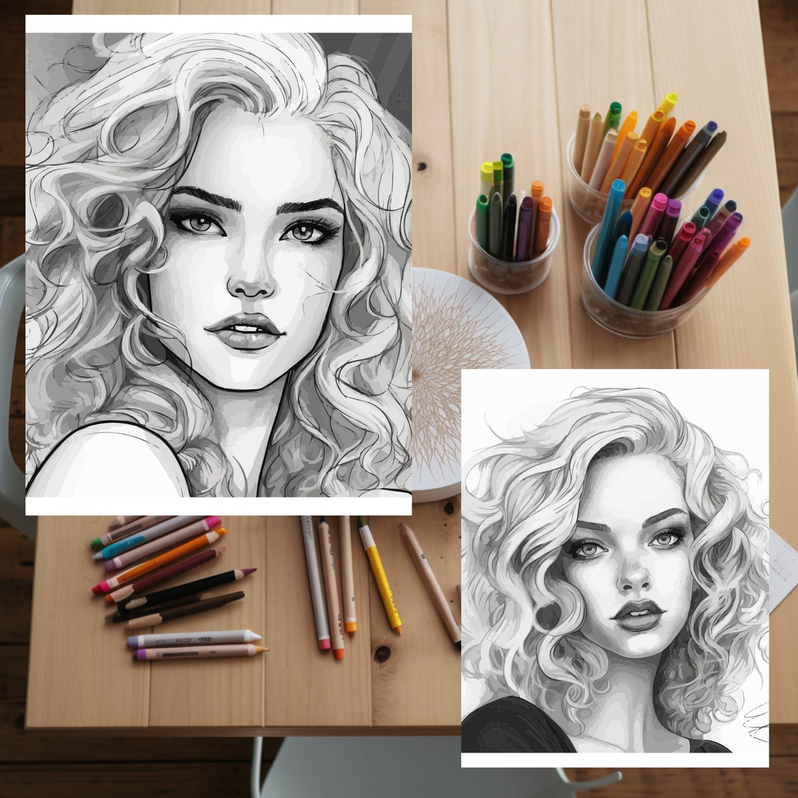 20 Beautiful Women Coloring Pages Digital Download Adult - Etsy