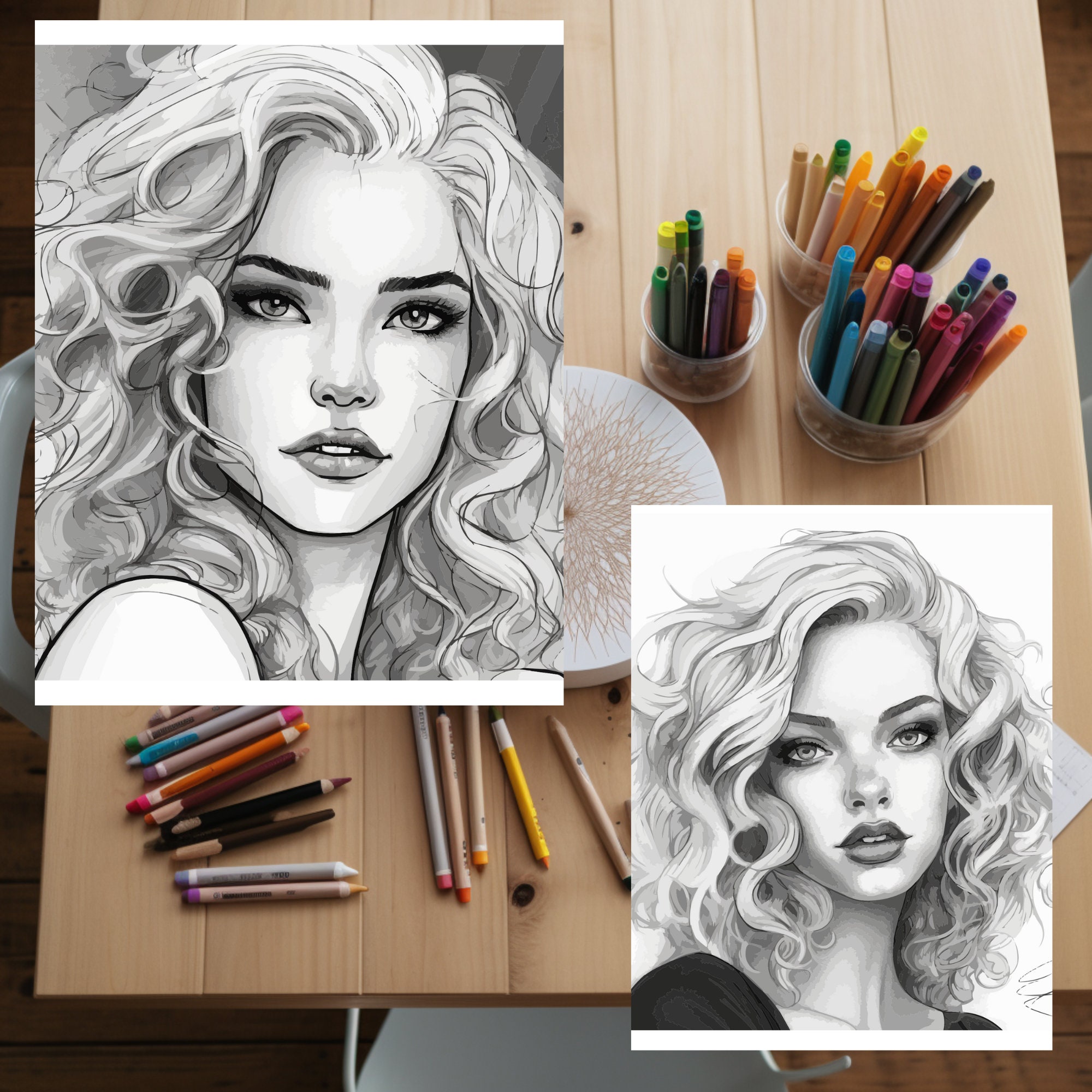 20 Beautiful Women Coloring Pages Digital Download Adult - Etsy