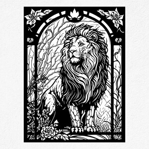 Lion Coloring Pages Set of 22 for Adults and Teens, Printable Lion Art ...