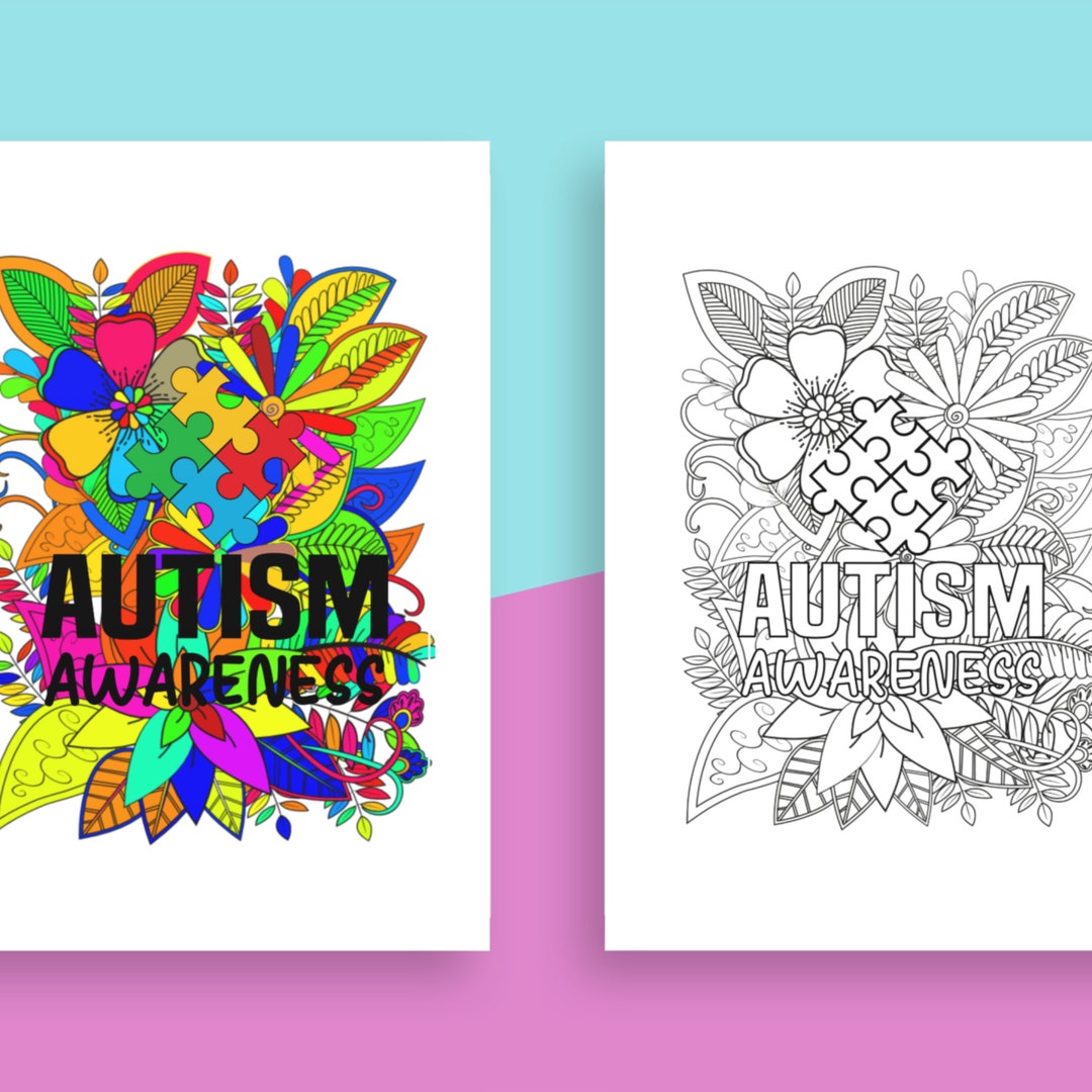 40 Autism Awareness Coloring Pages Coloring Activity - Etsy