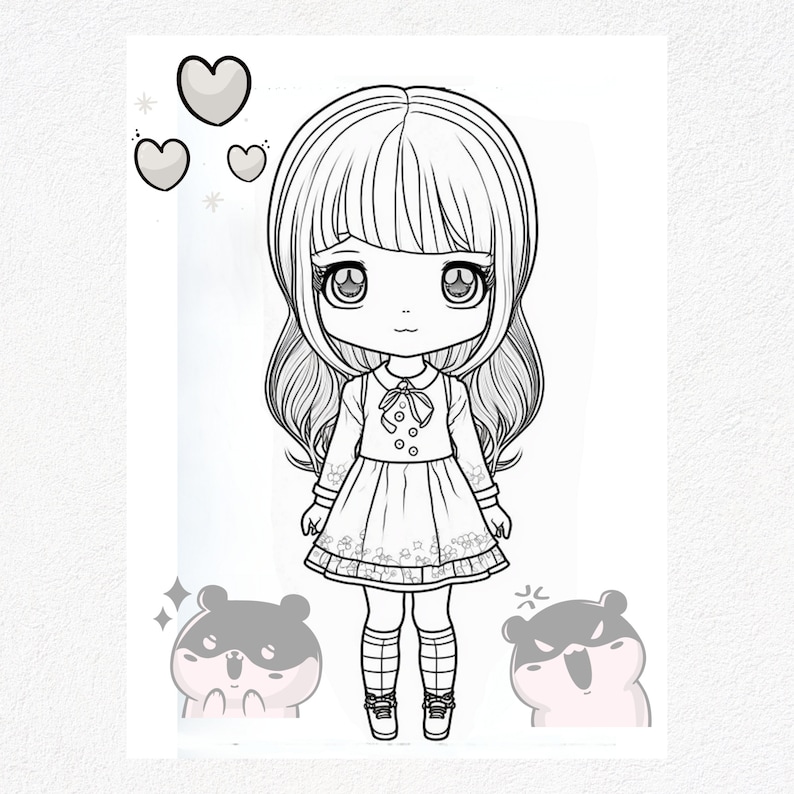 Chibi Girl Coloring Pages | 20 Cute Chibi Coloring Sheets | Instant ...